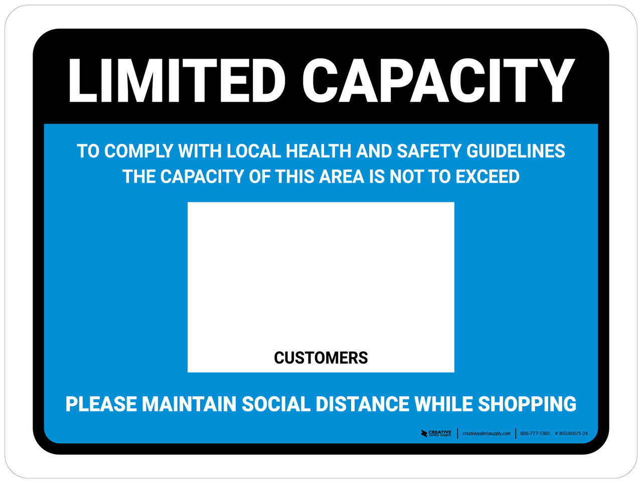 Limited Capacity: Maintain Social Distancing While Shopping Blue ...