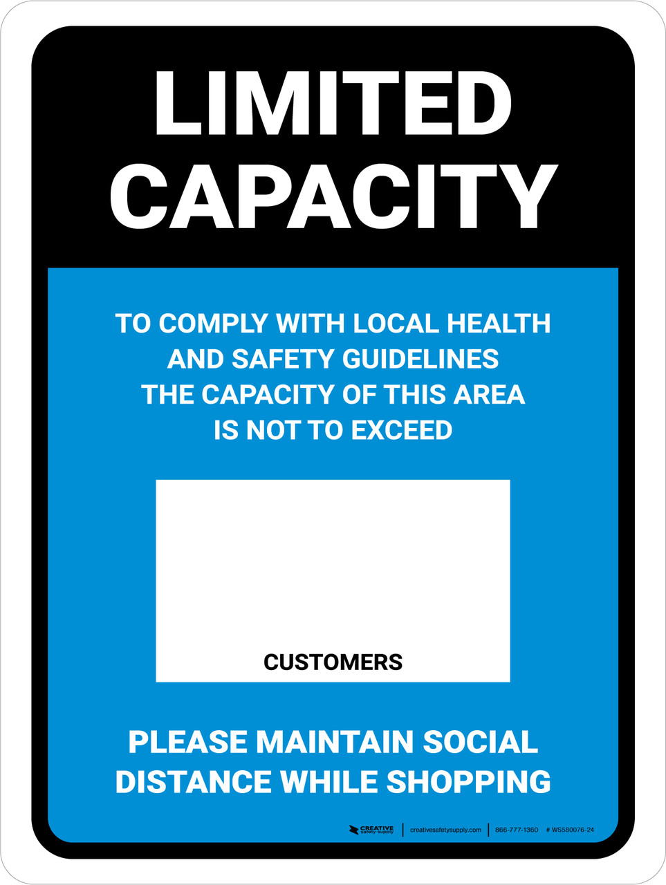 Limited Capacity: Maintain Social Distancing While Shopping Blue ...