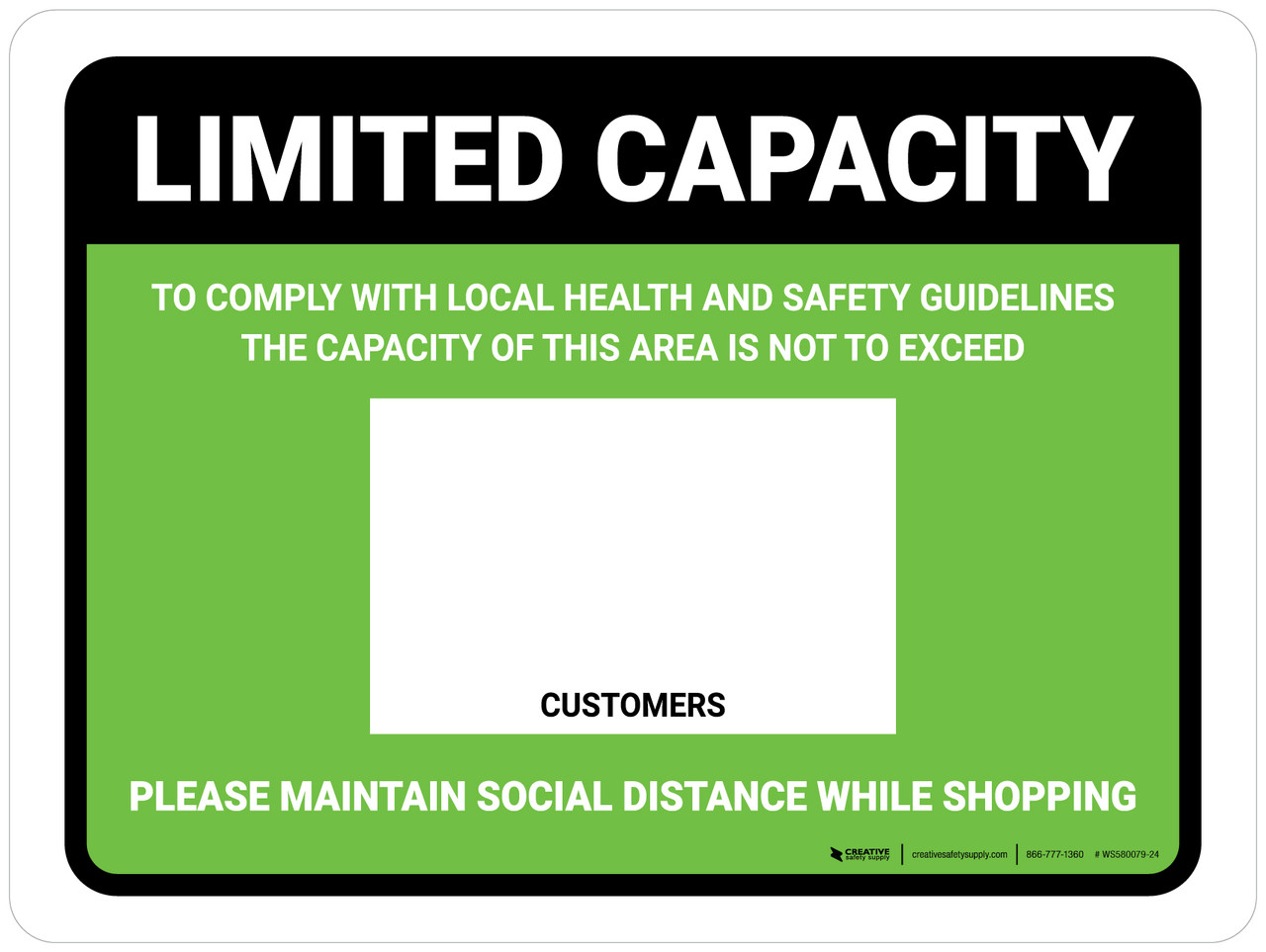Limited Capacity: Maintain Social Distancing While Shopping Green ...