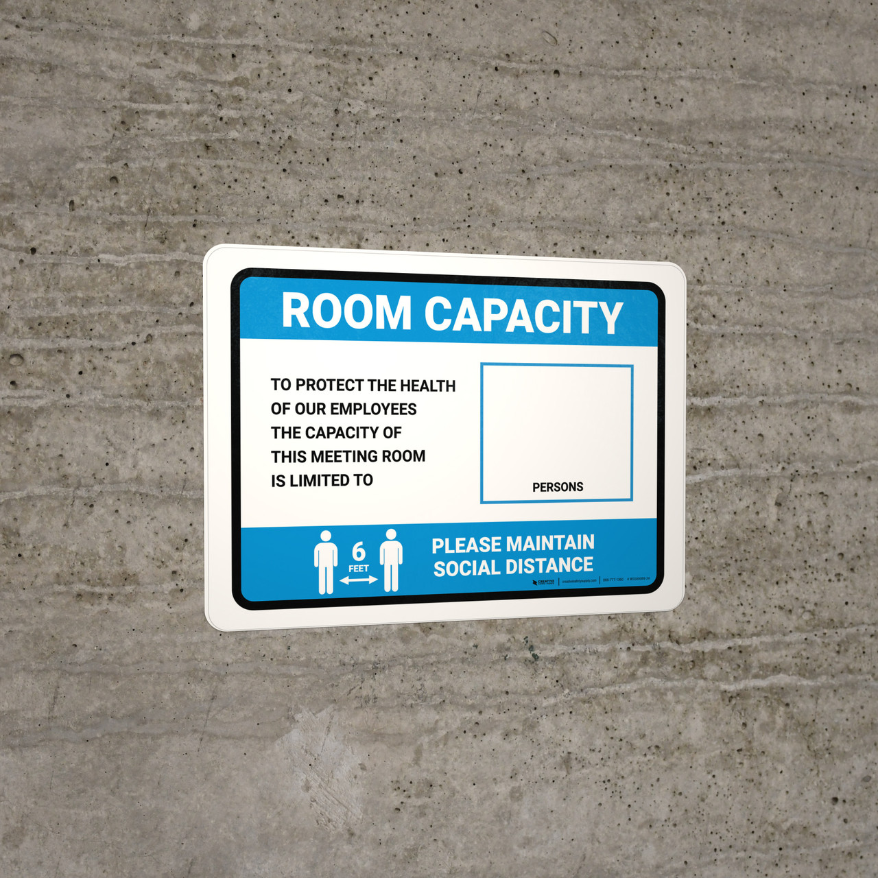 Room Capacity: Maintain Social Distance with Icon Blue Landscape - Wall ...