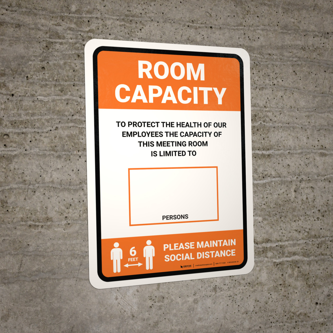 Room Capacity: Maintain Social Distance with Icon Orange Portrait ...