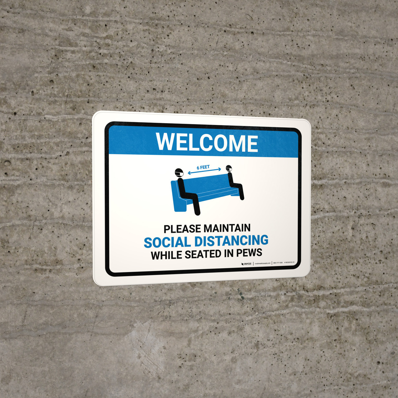 Welcome: Please Maintain Social Distancing In Pews with Icon Landscape ...
