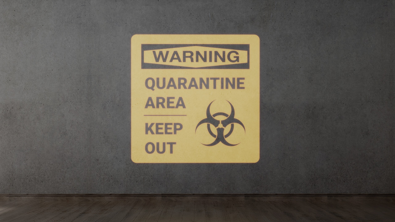 Warning: Quarantine Area - Keep Out - SignCast™ S200 Virtual Sign ...