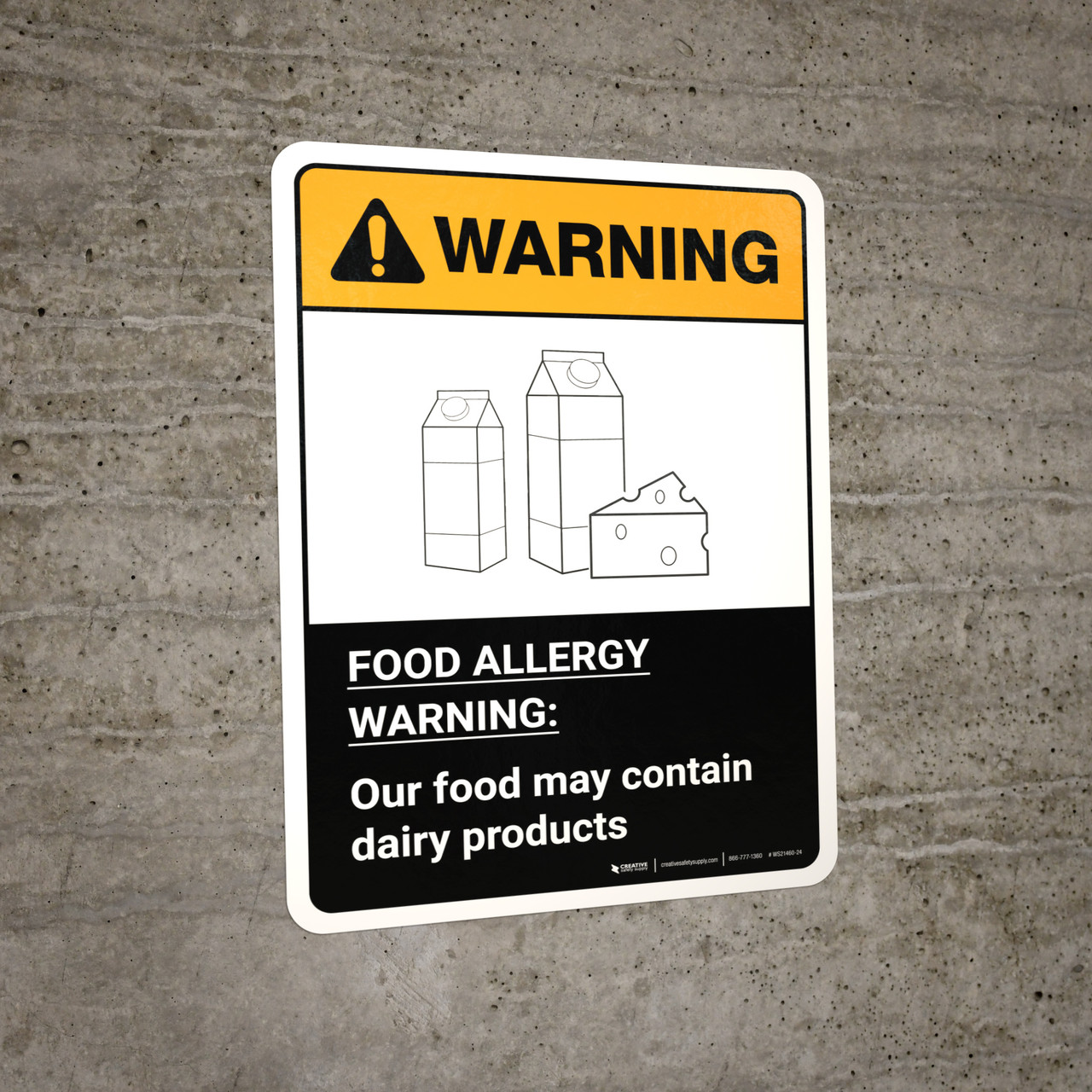 Warning: Food Allergy Warning - Our Food May Contain Dairy with Icon ...