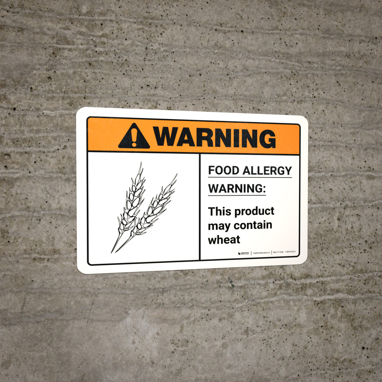 Warning: Food Allergy Warning - Our Product May Contain Wheat with Icon ...