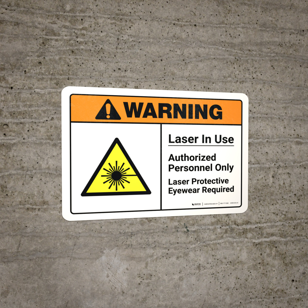 Warning: Laser In Use Authorized Personnel Only with Icon ANSI ...