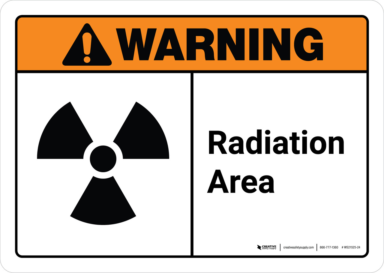 Warning: Radiation Area with Icon ANSI Landscape - Wall Sign | Creative ...