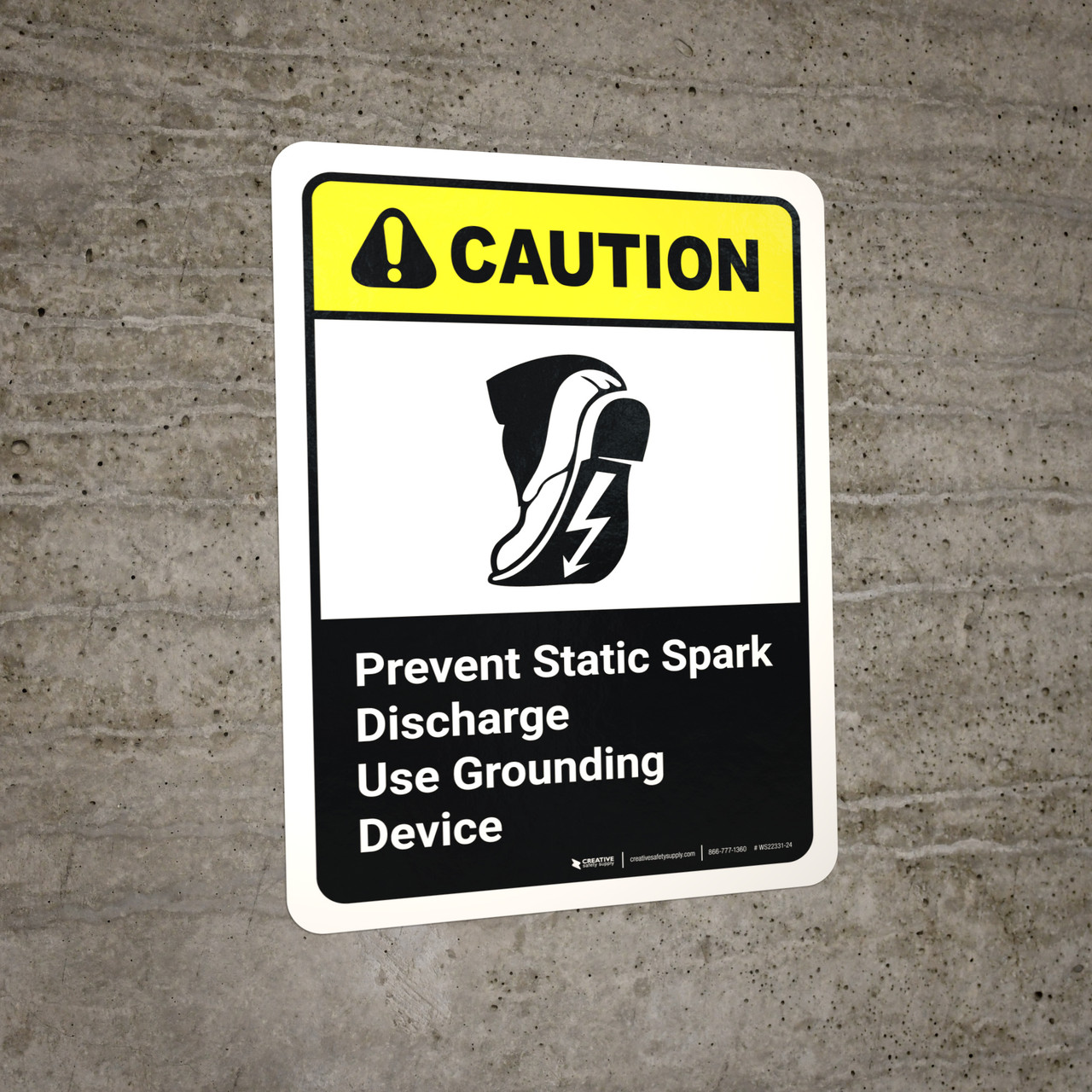 Caution: Prevent Static Spark Discharge Use Grounding Devices with Icon ...