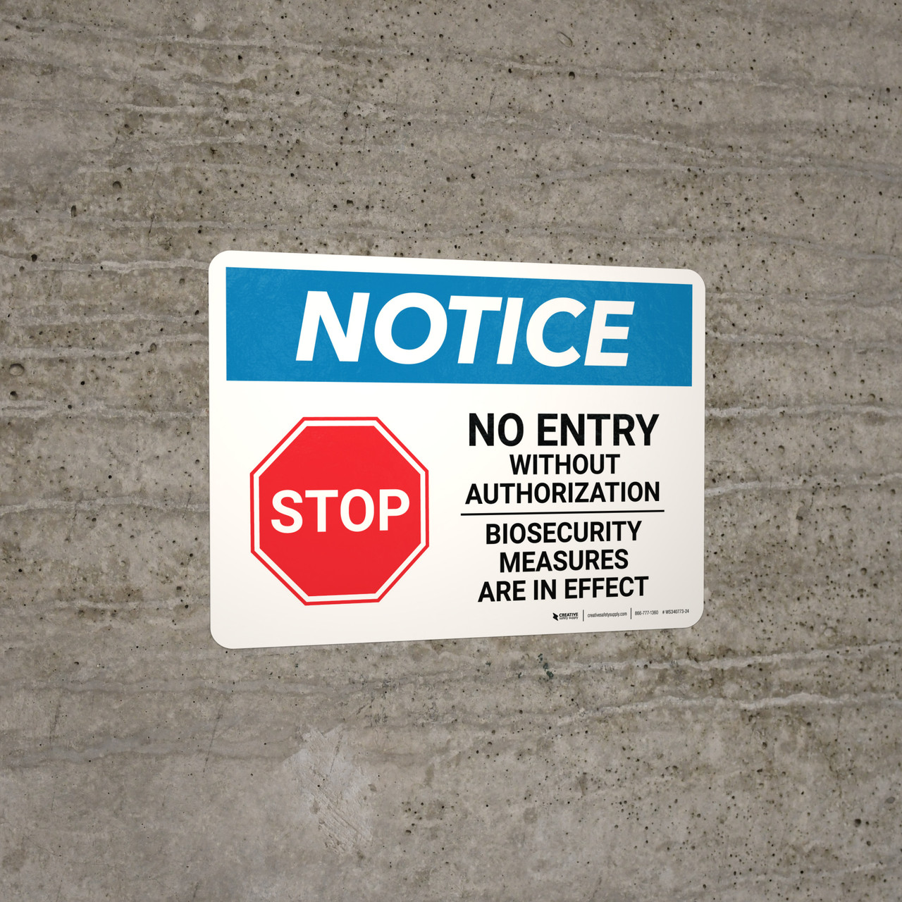 Notice: No Entry Biosecurity Measures Are In Effect Landscape - Wall ...