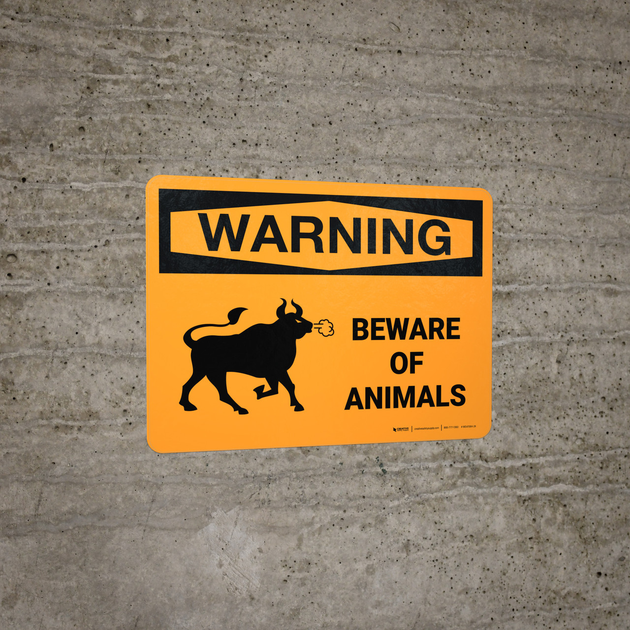 Warning: Beware Of Animals Landscape - Wall Sign