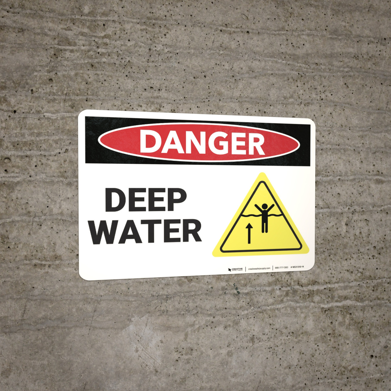 Danger: Deep Water - Wall Sign | Creative Safety Supply