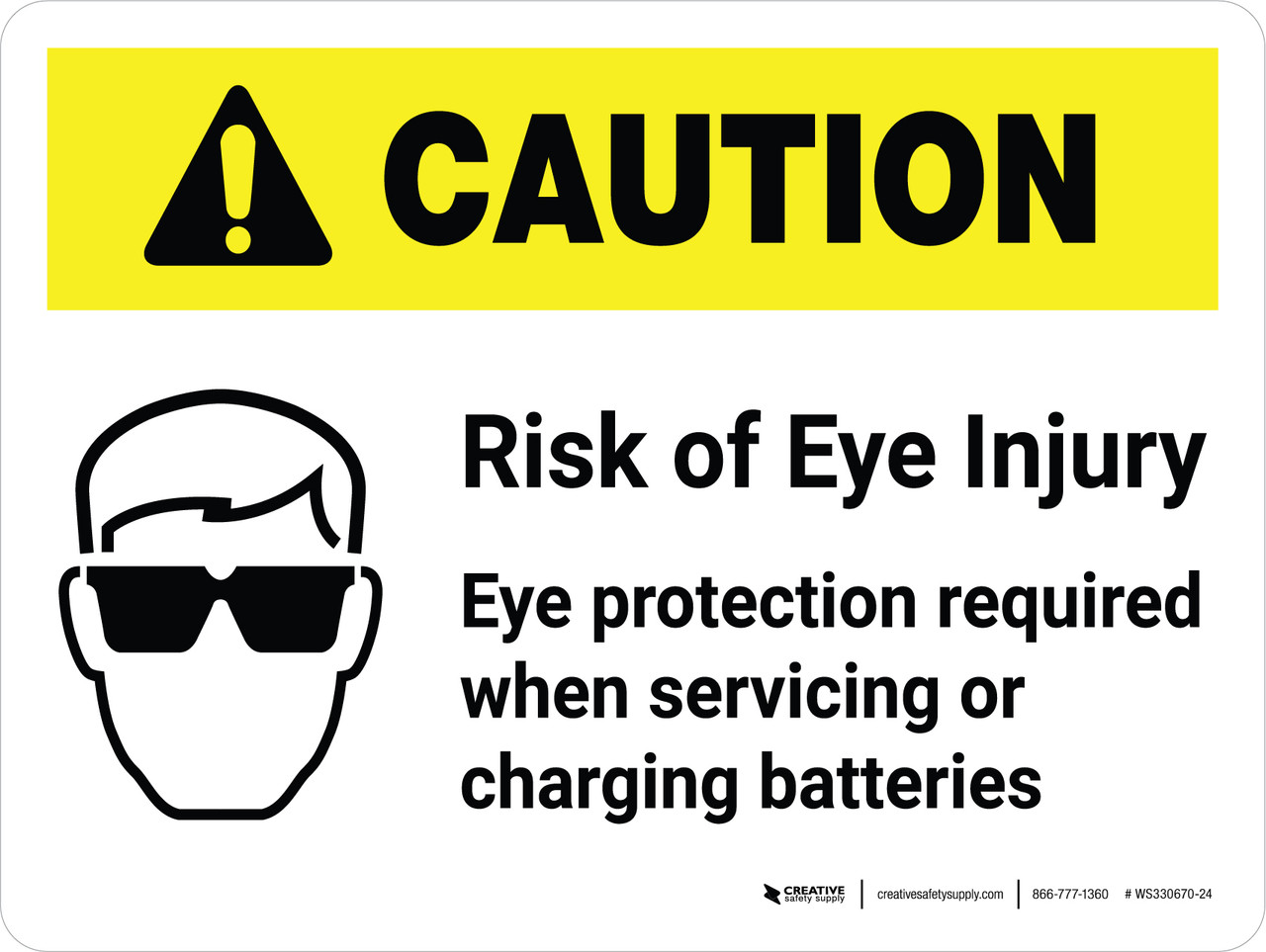 Caution: Risk of Eye Injury - Eye Protection Required with Graphic ...
