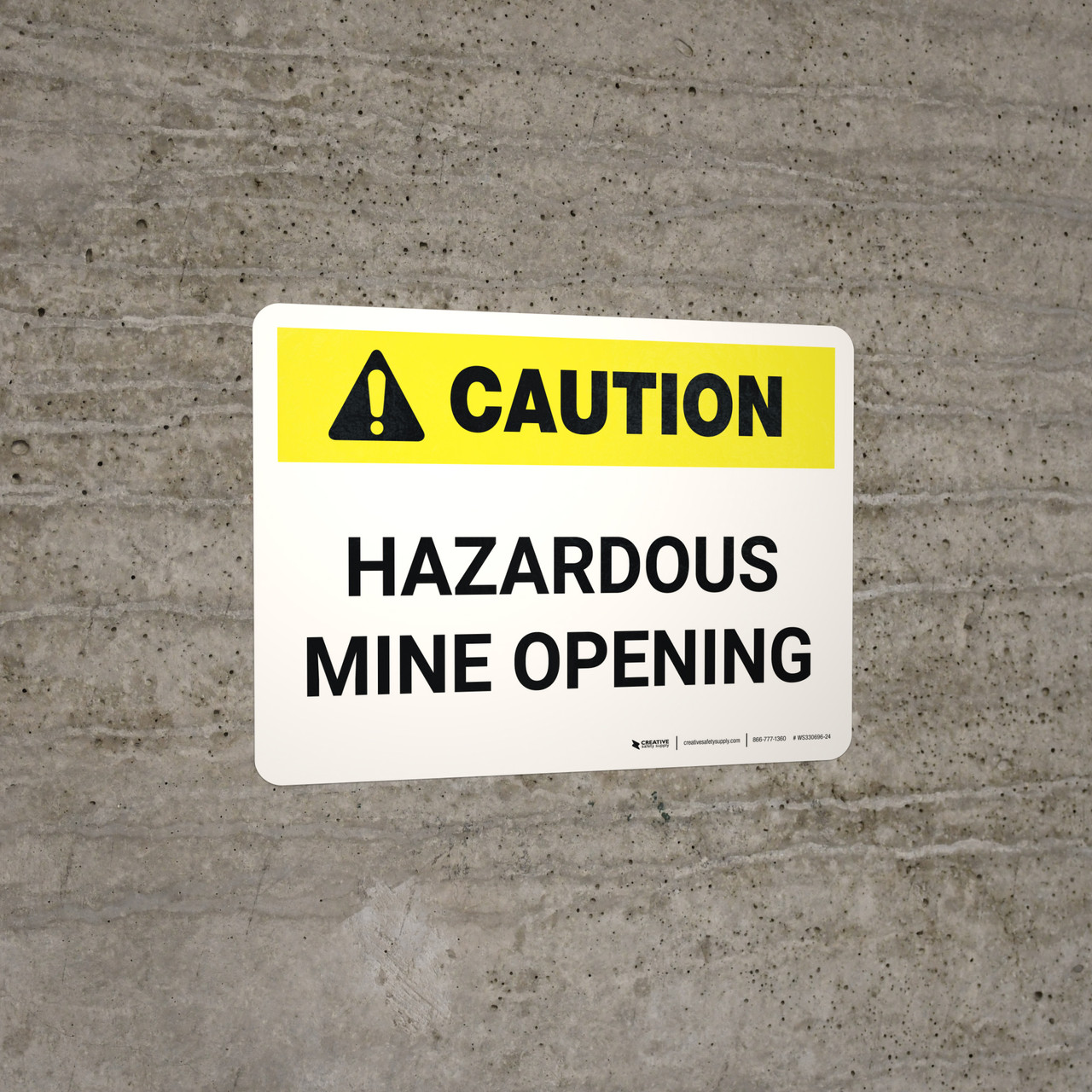 Caution: Hazardous Mine Opening Landscape - Wall Sign | Creative Safety ...