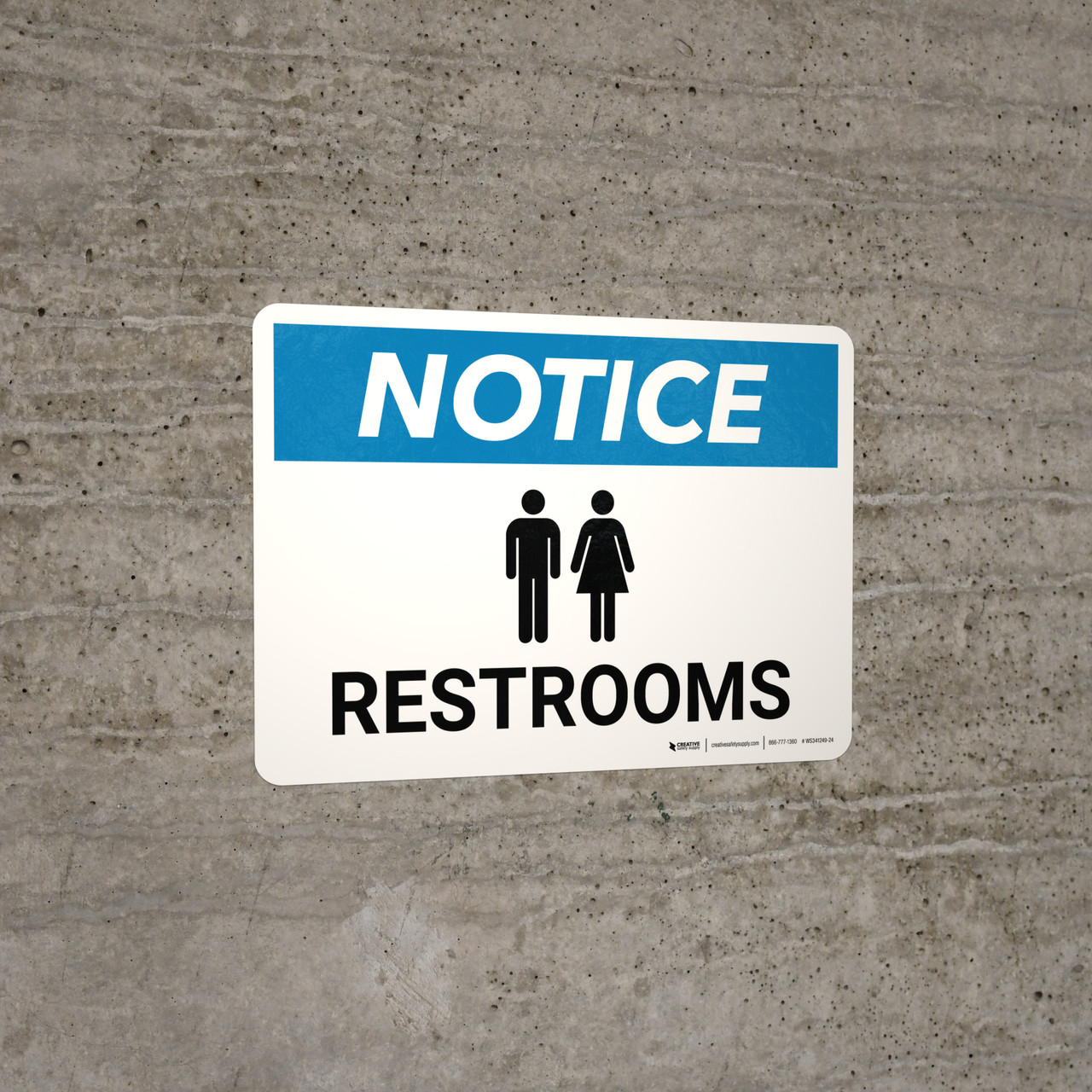 Notice: Restrooms with Icon Landscape - Wall Sign | Creative Safety Supply