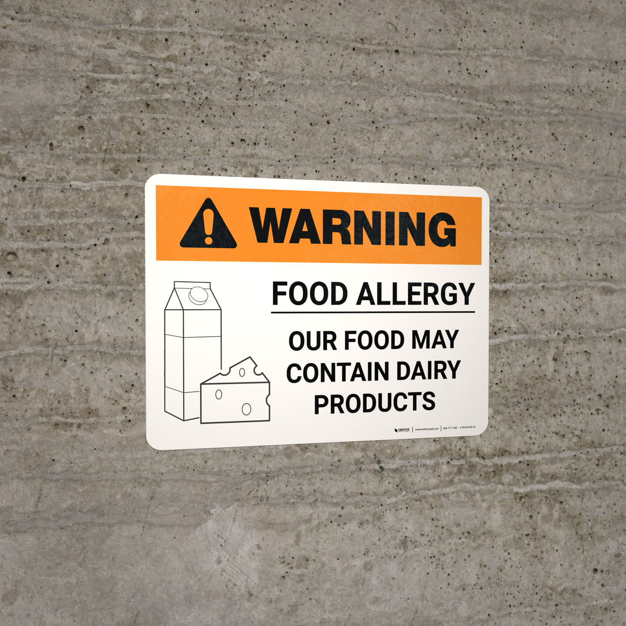 Warning: Food Allergy Food May Contain Dairy with Icon Landscape - Wall ...
