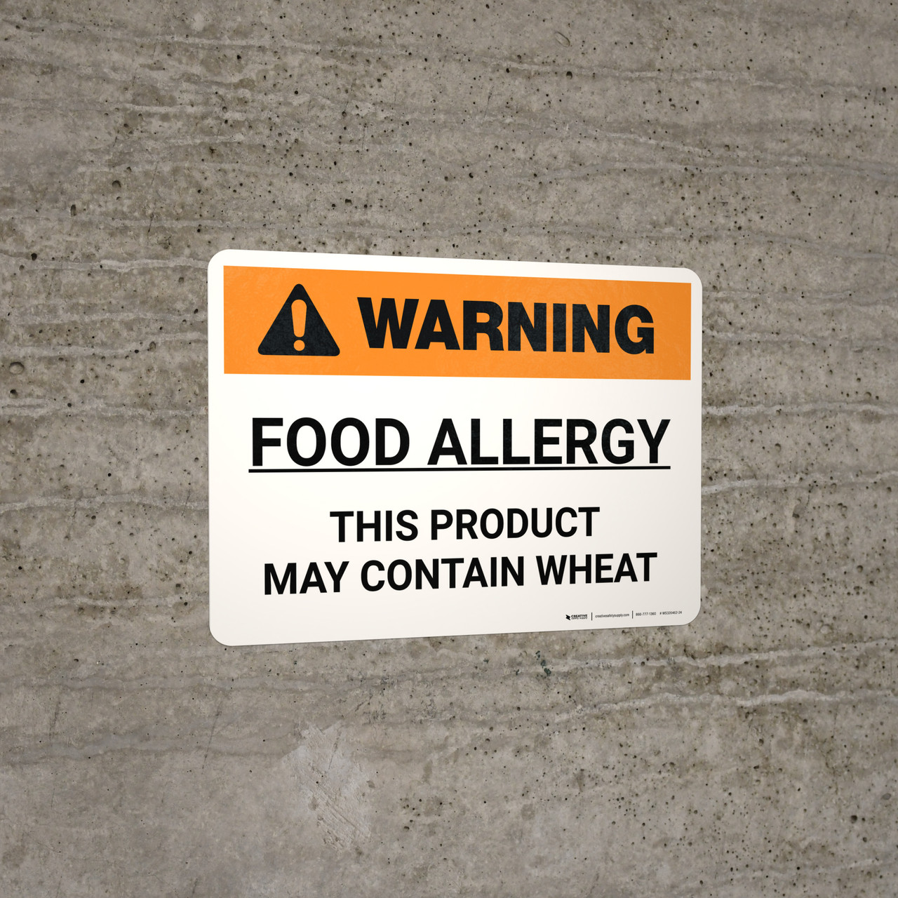 Warning: Food Allergy Product May Contain Wheat Landscape - Wall Sign ...