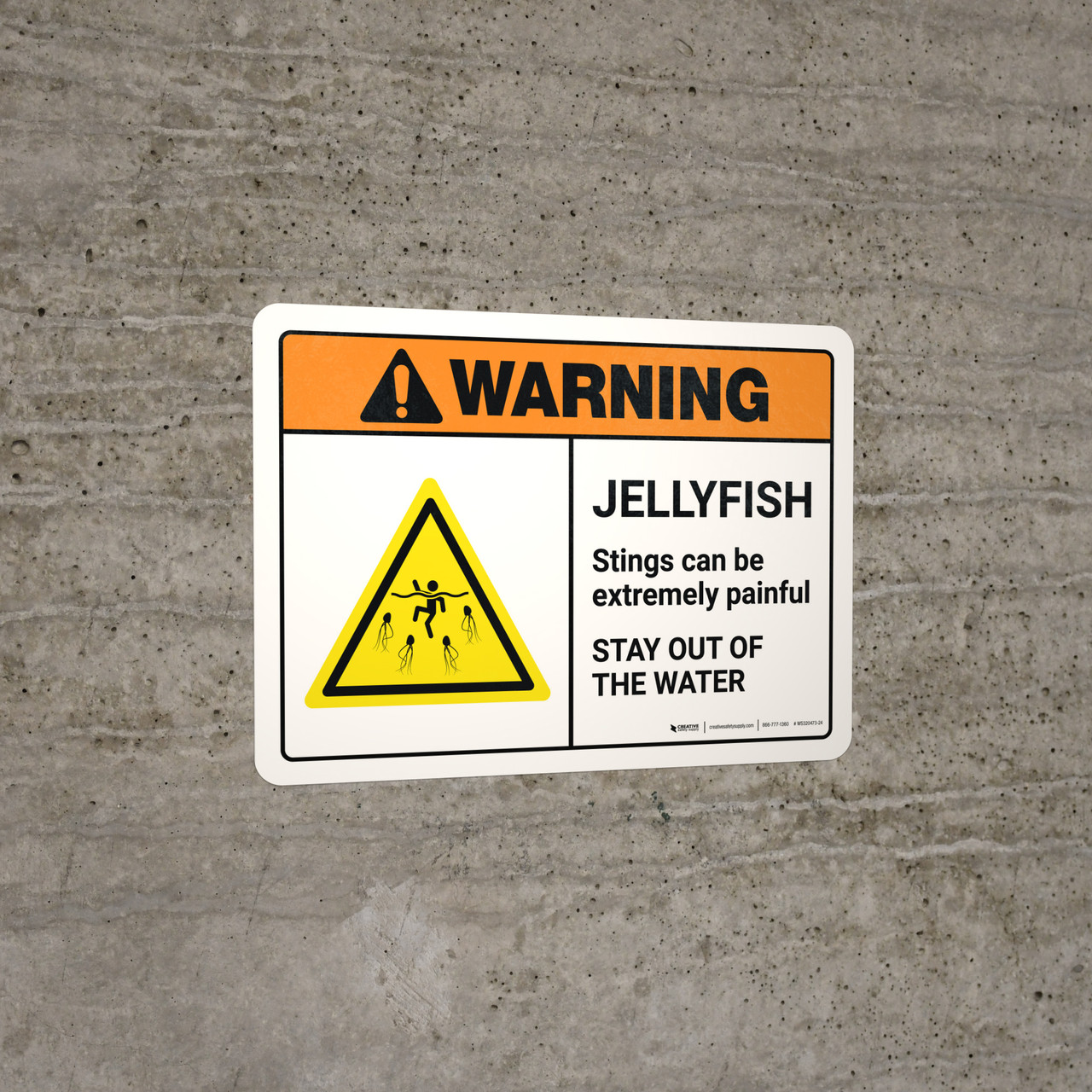 Warning: Jellyfish Stings Can Be Painful Stay Out Of Water with Icon ...