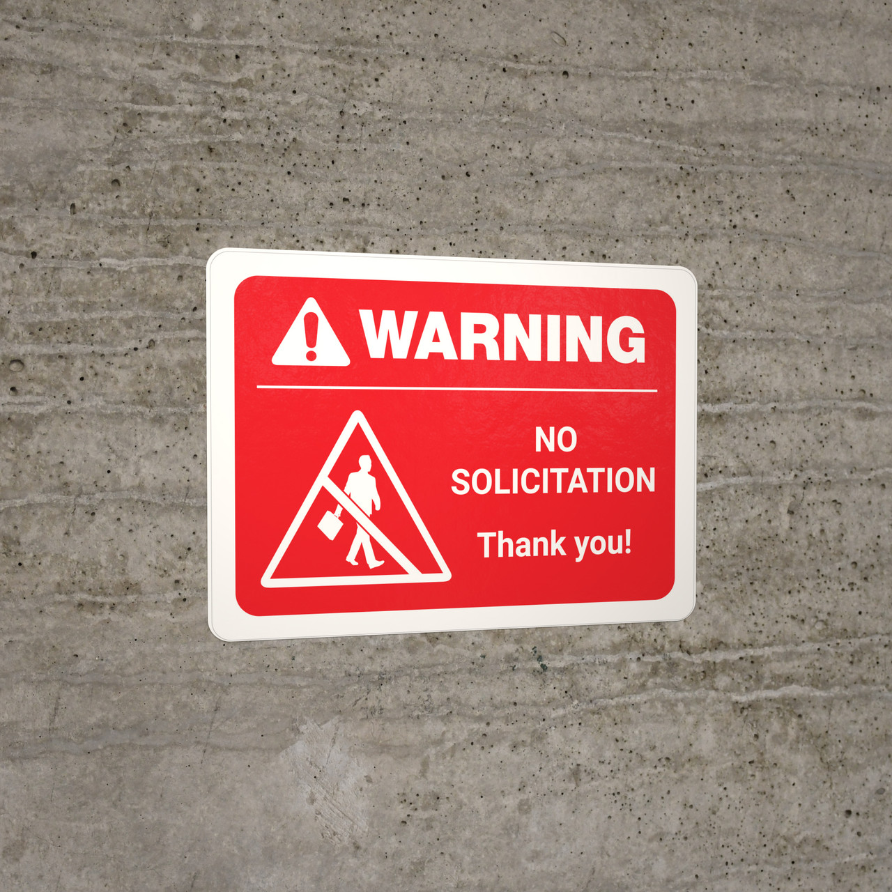 Warning: No Solicitation Thank You with Icon Landscape - Wall Sign