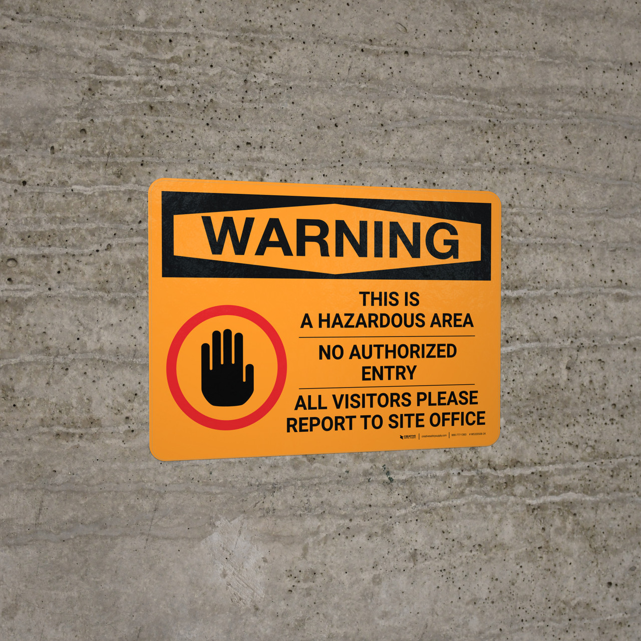 Warning: This is a Hazardous Area - No Unauthorized Entry with Icon ...