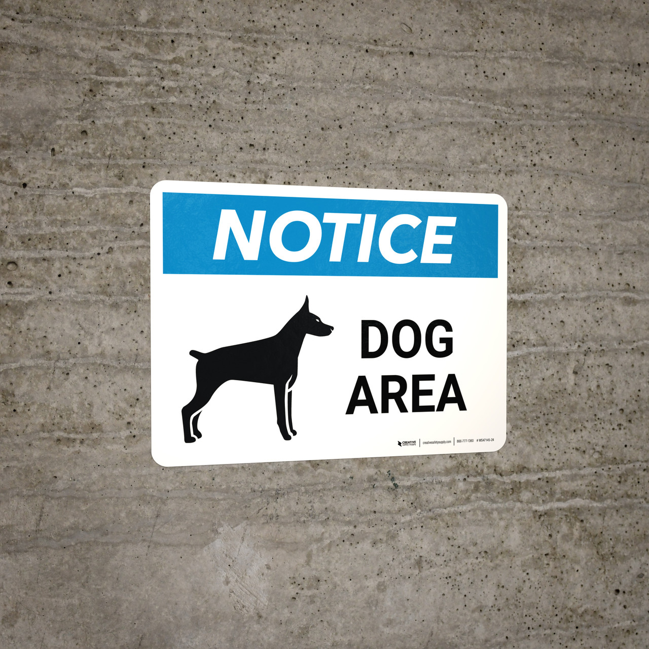 Notice: Dog Area Landscape - Wall Sign | Creative Safety Supply