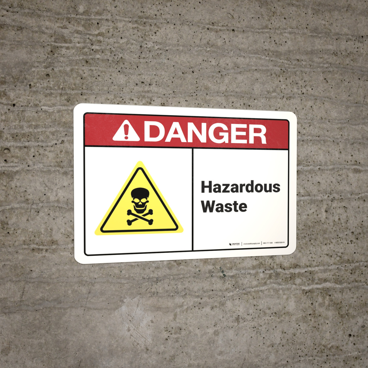 Danger: Hazardous Waste ANSI - Wall Sign