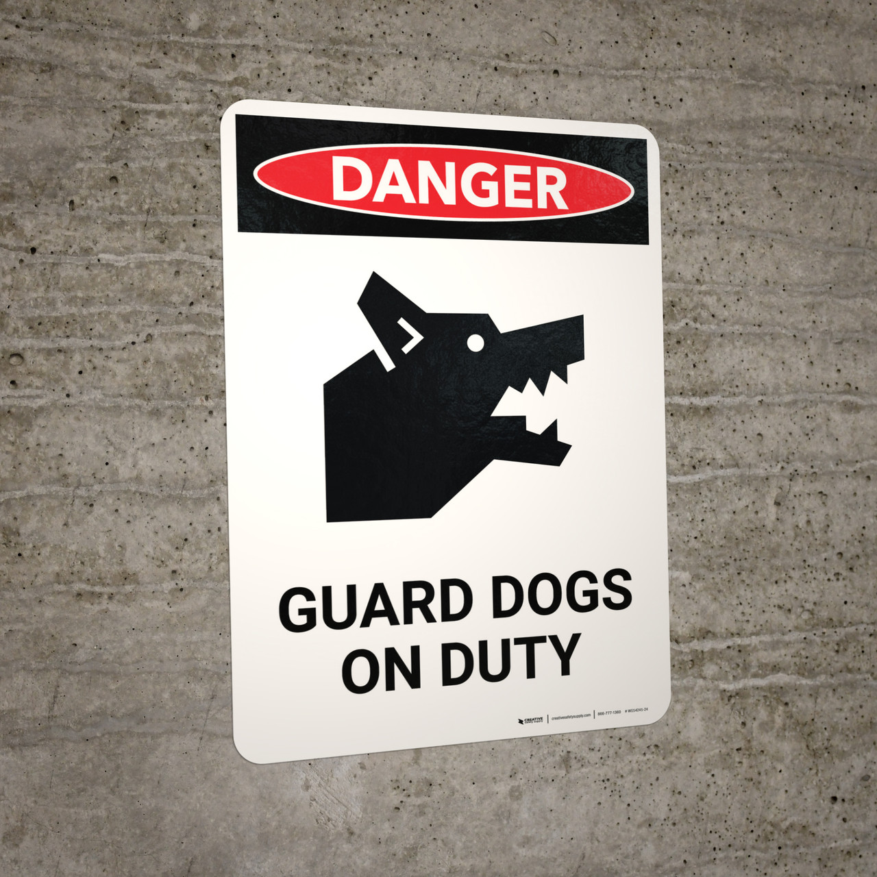 Danger: Guard Dogs On Duty Portrait - Wall Sign