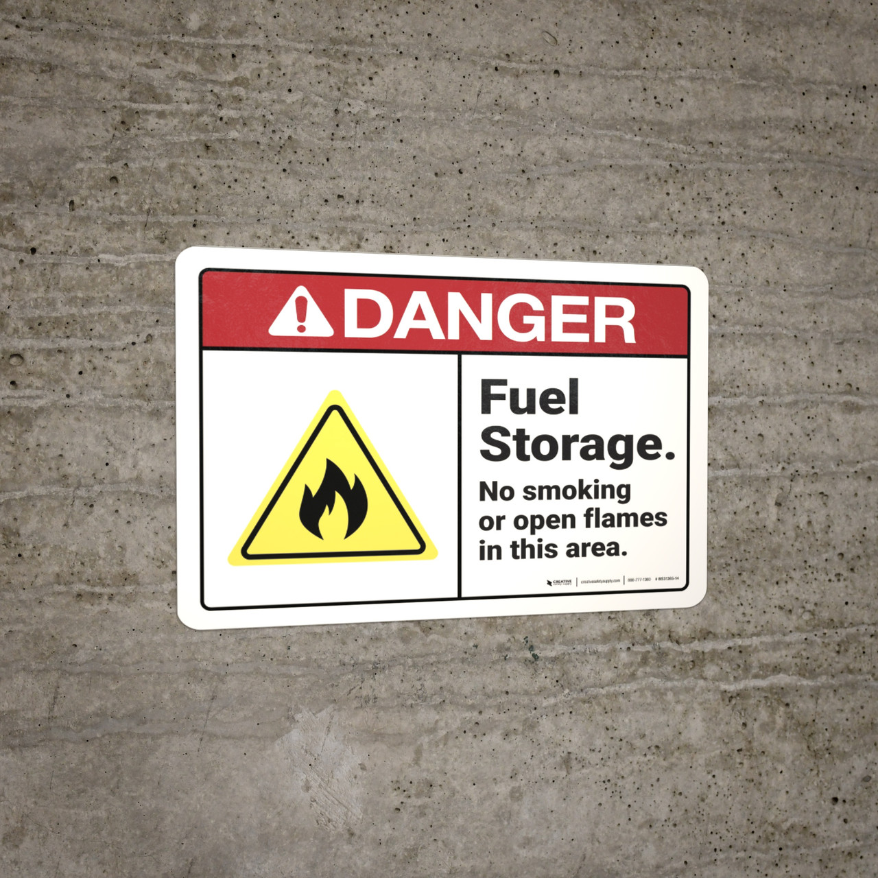 Danger: Fuel Storage No Smoking Or Open Flame - Wall Sign