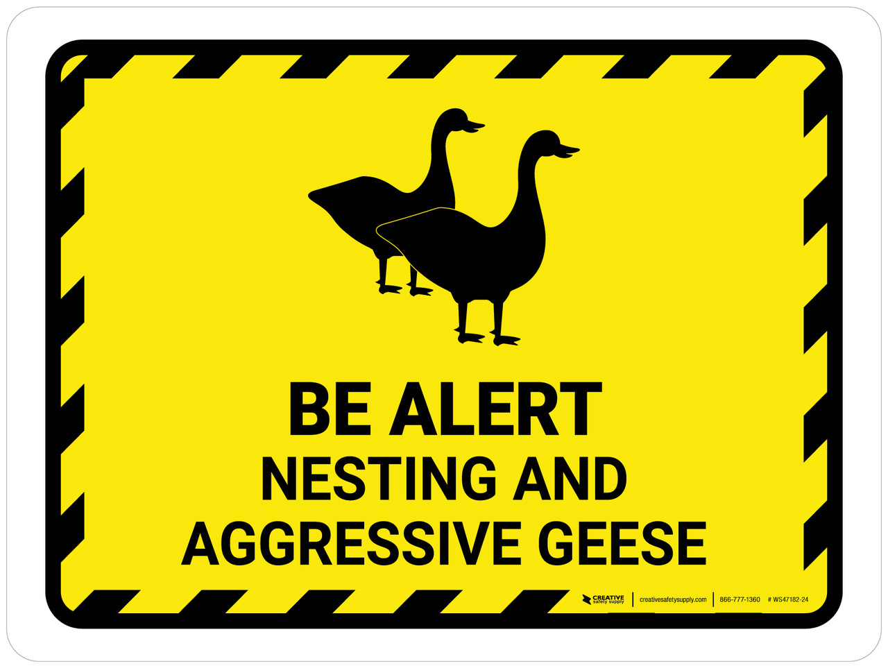 Be Alert - Nesting And Aggressive Geese Landscape - Wall Sign