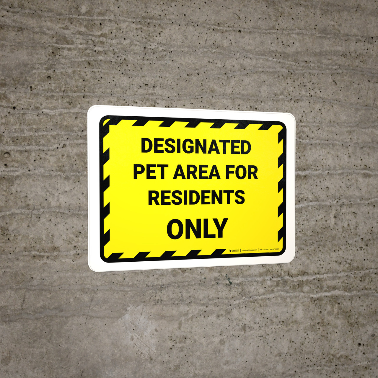 Designated Pet Area For Residents Only Landscape - Wall Sign