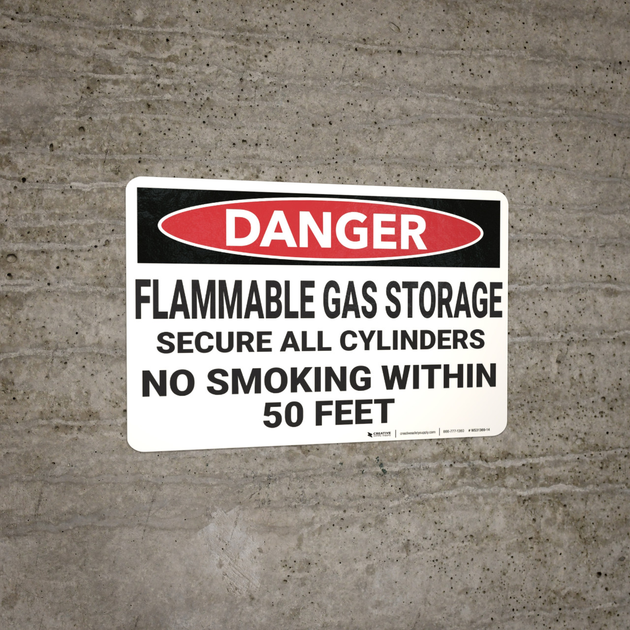 Danger: Flammable Gas Storage Secure Cylinders - Wall Sign | Creative ...
