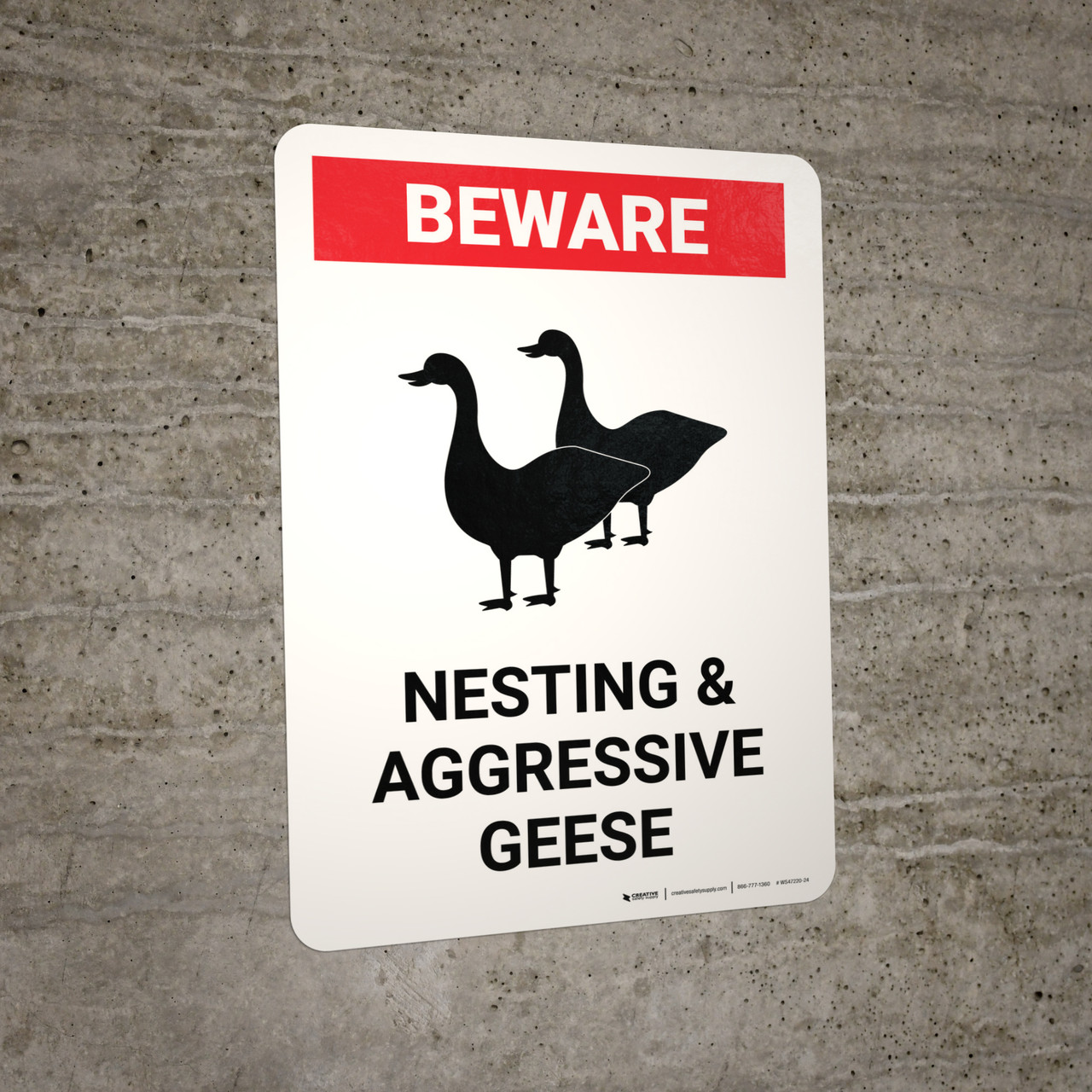 Beware: Nesting And Aggressive Geese Landscape - Wall Sign