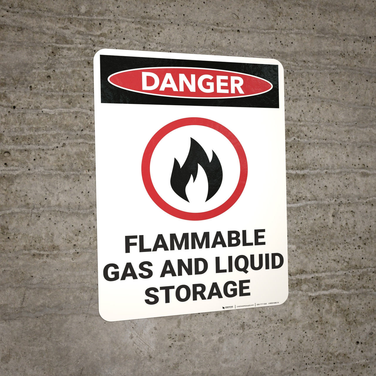 Danger: Flammable Gas and Liquid Storage - Wall Sign