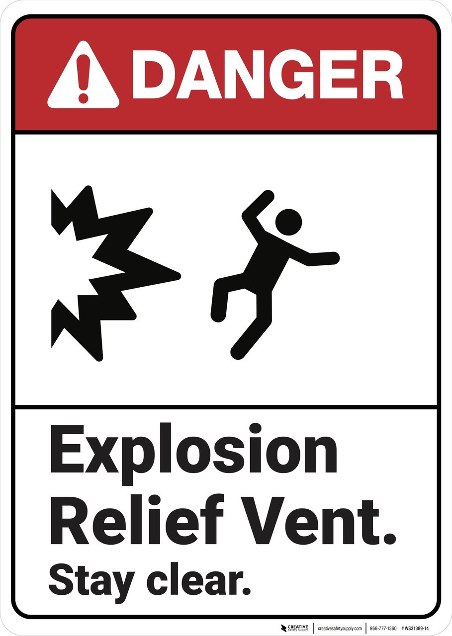 Danger: Explosion Relied Vent ANSI - Wall Sign