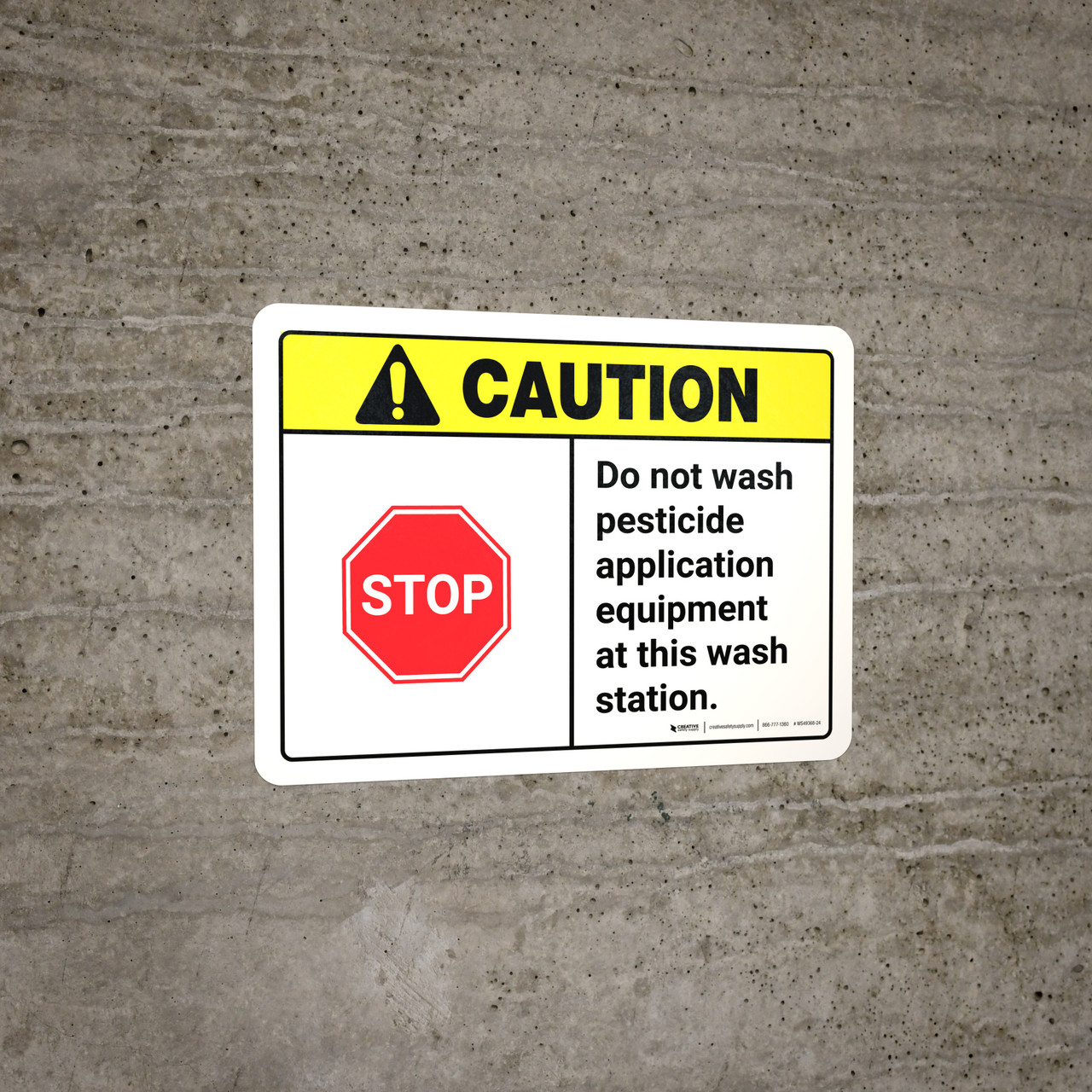 Caution: STOP - Do Not Wash Pesticide Application Equipment at This ...