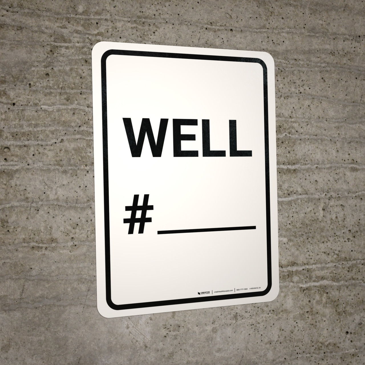 Well Number Portrait - Wall Sign