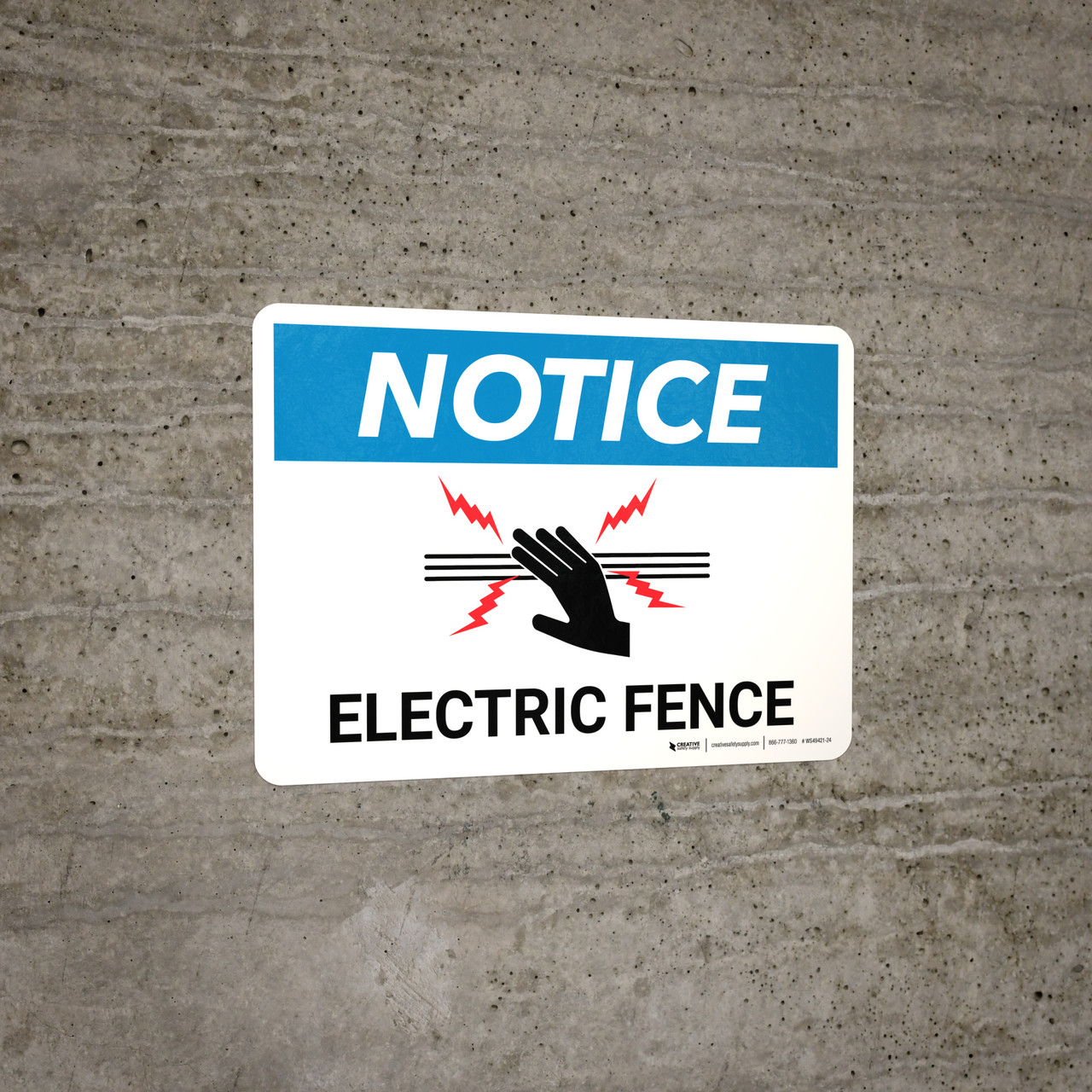 Notice: Electric Fence with Icon Landscape - Wall Sign | Creative ...
