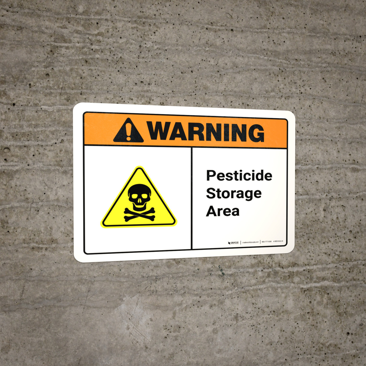 Warning: Pesticide Storage Area ANSI Landscape - Wall Sign | Creative ...
