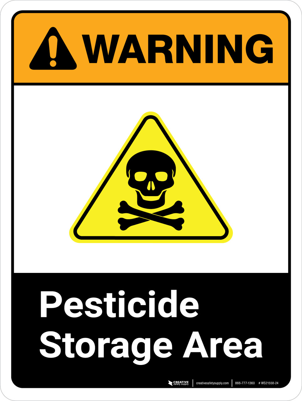 Warning: Pesticide Storage Area ANSI Portrait - Wall Sign | Creative ...
