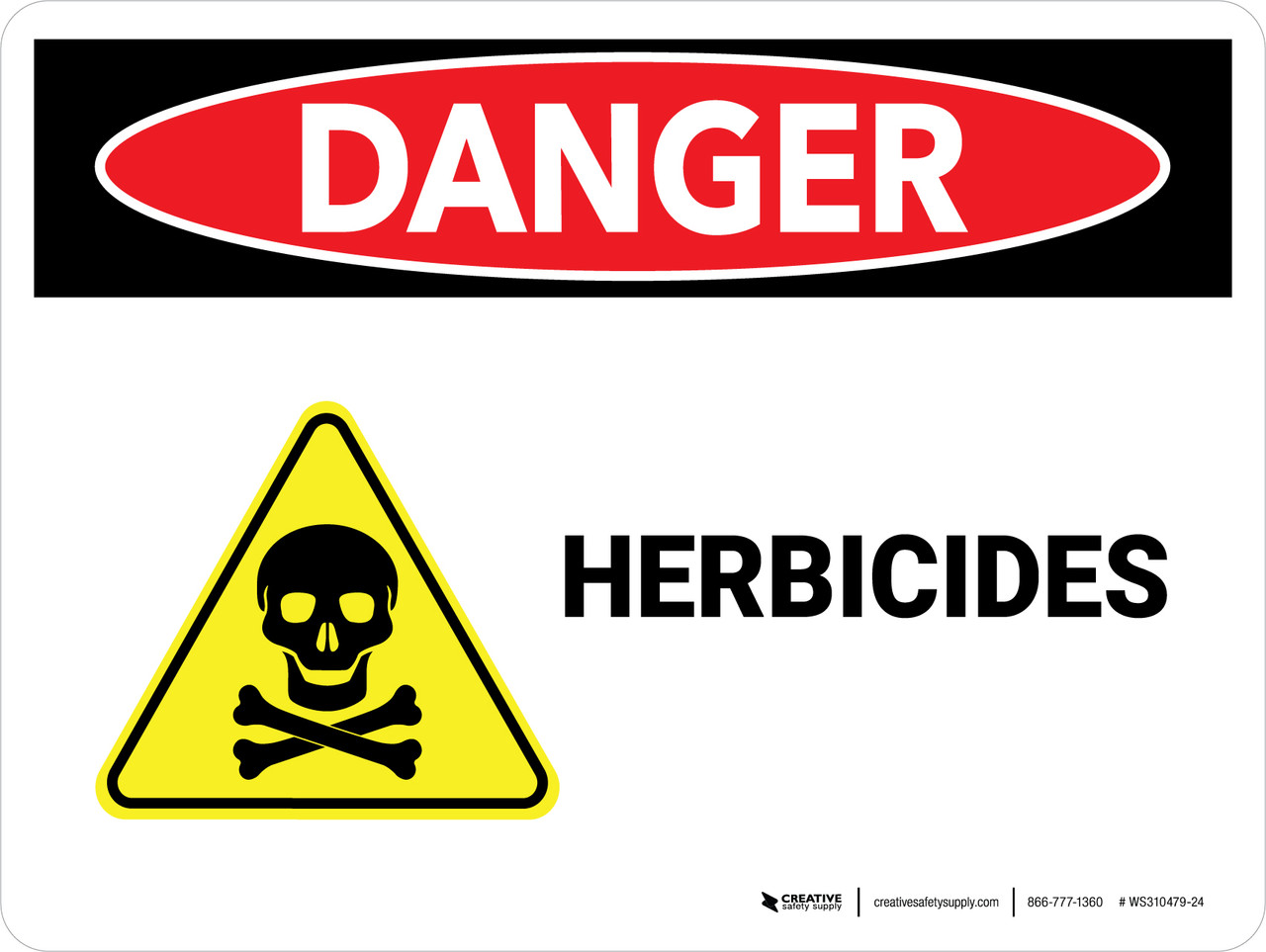 Danger: Herbicides Landscape - Wall Sign | Creative Safety Supply