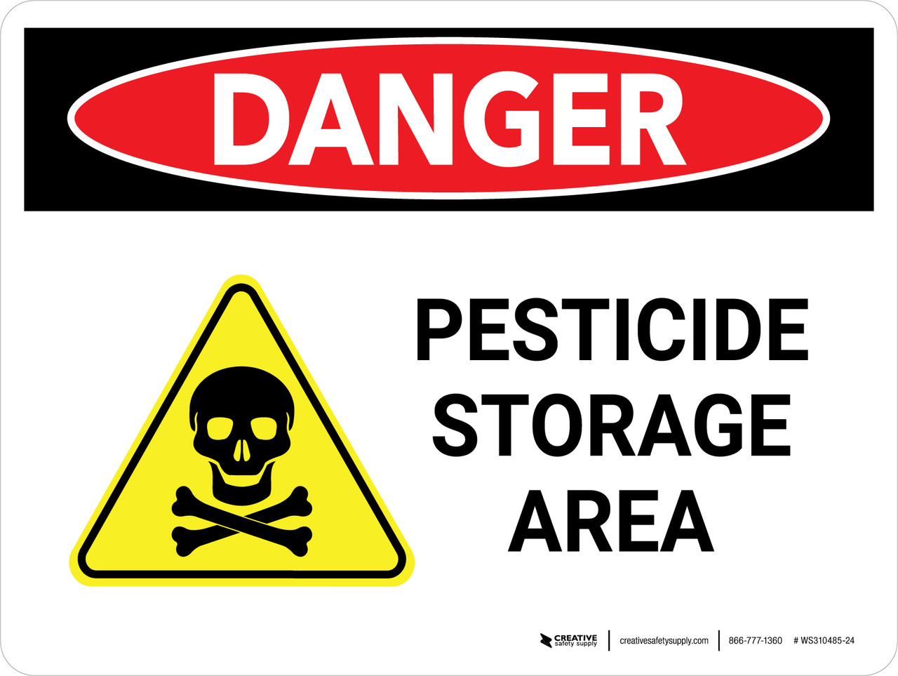 Danger: Pesticide Storage Area Landscape - Wall Sign | Creative Safety ...