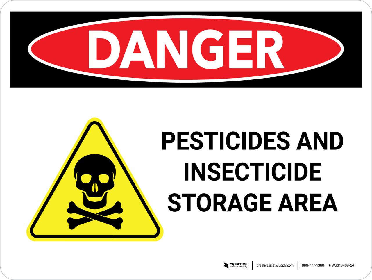 Danger: Pesticides And Insecticide Storage Area Landscape - Wall Sign