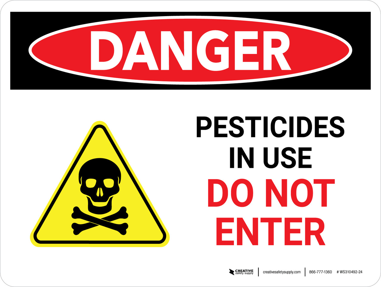 Danger: Pesticides In Use Do Not Enter Landscape - Wall Sign