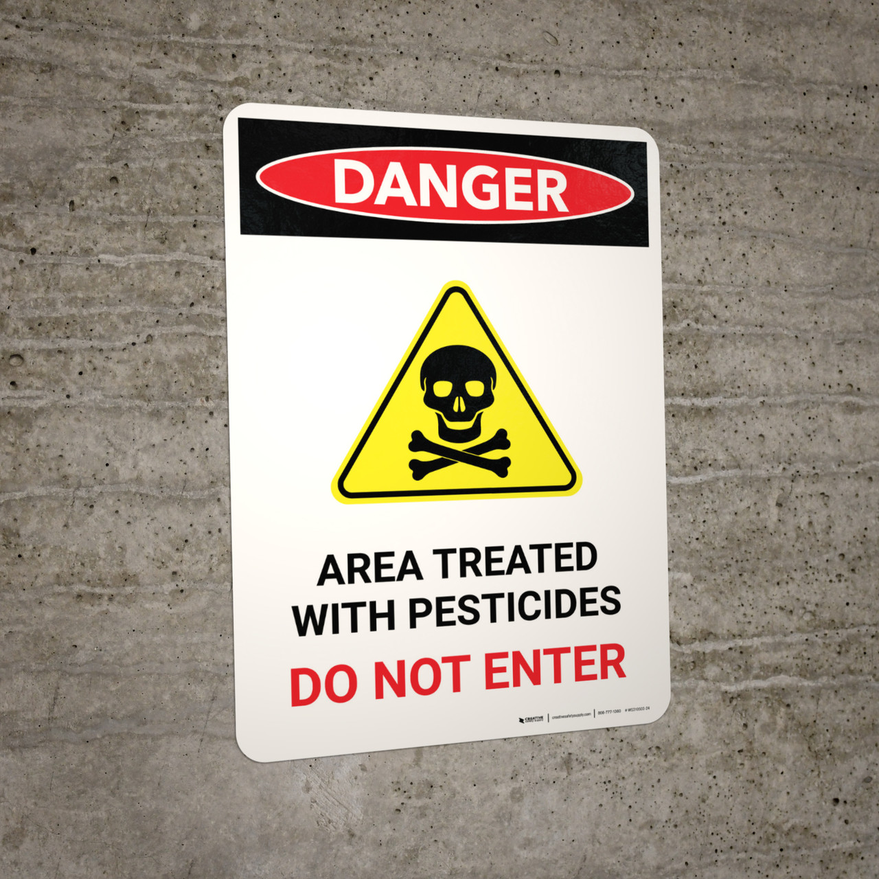 Danger: Area Treated With Pesticides Do Portrait - Wall Sign | Creative ...