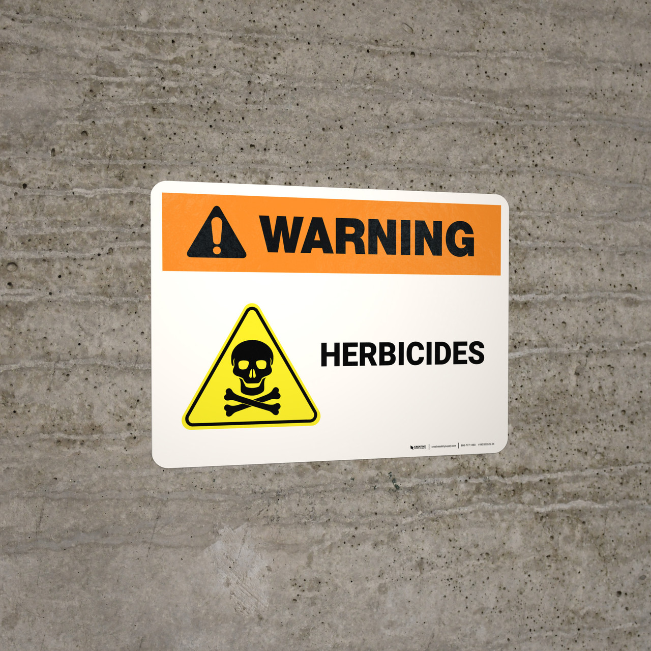Warning: Herbicides with Hazard Icon Landscape - Wall Sign | Creative ...