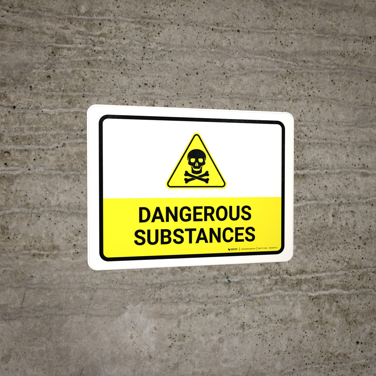 Dangerous Substances with Hazard Danger Icon Landscape - Wall Sign