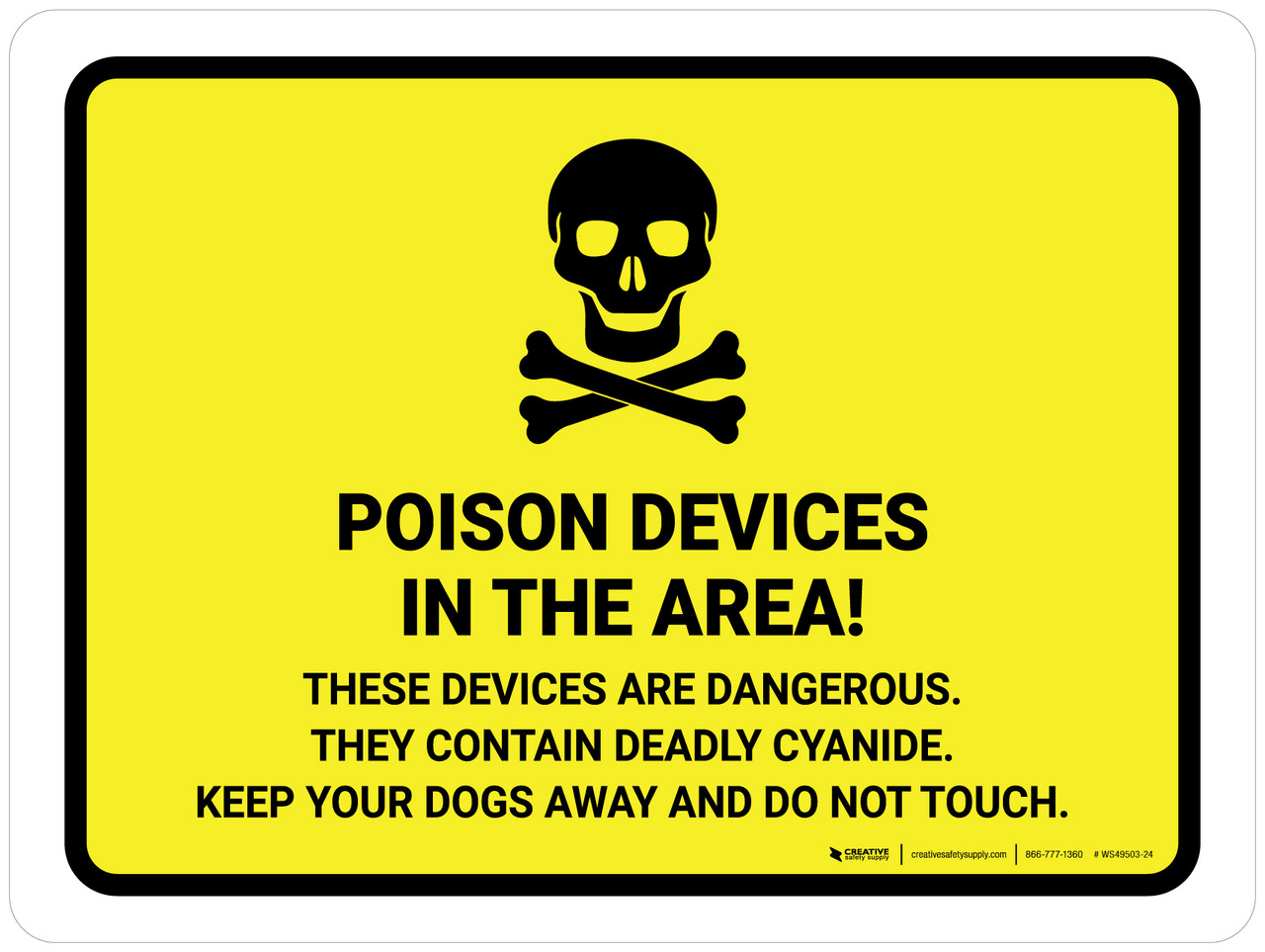 Poison Devices In The Area with Icon Landscape - Wall Sign | Creative ...