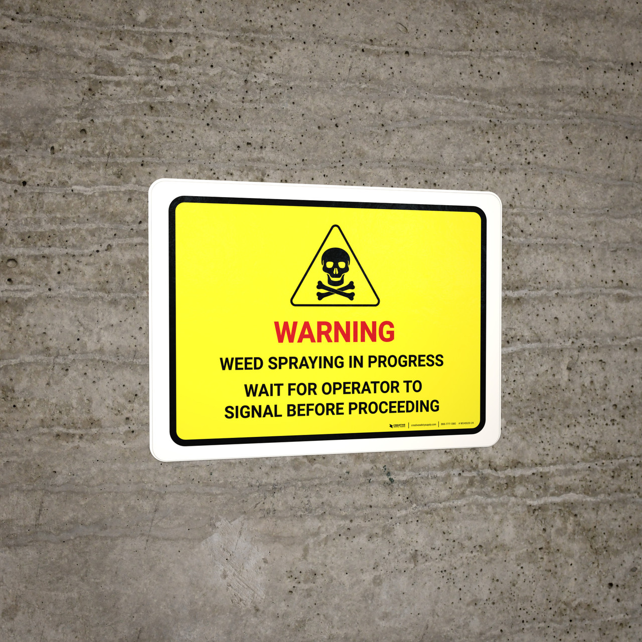 Warning - Weed Spraying In Progress with Hazard Icon Landscape - Wall ...
