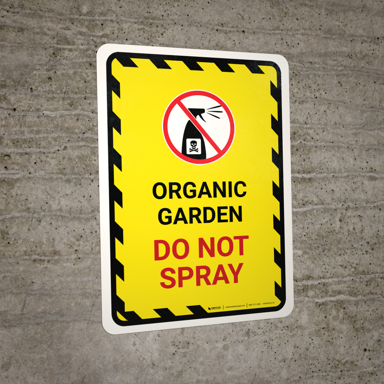 Organic Garden - Do Not Spray with Icon Portrait - Wall Sign | Creative ...