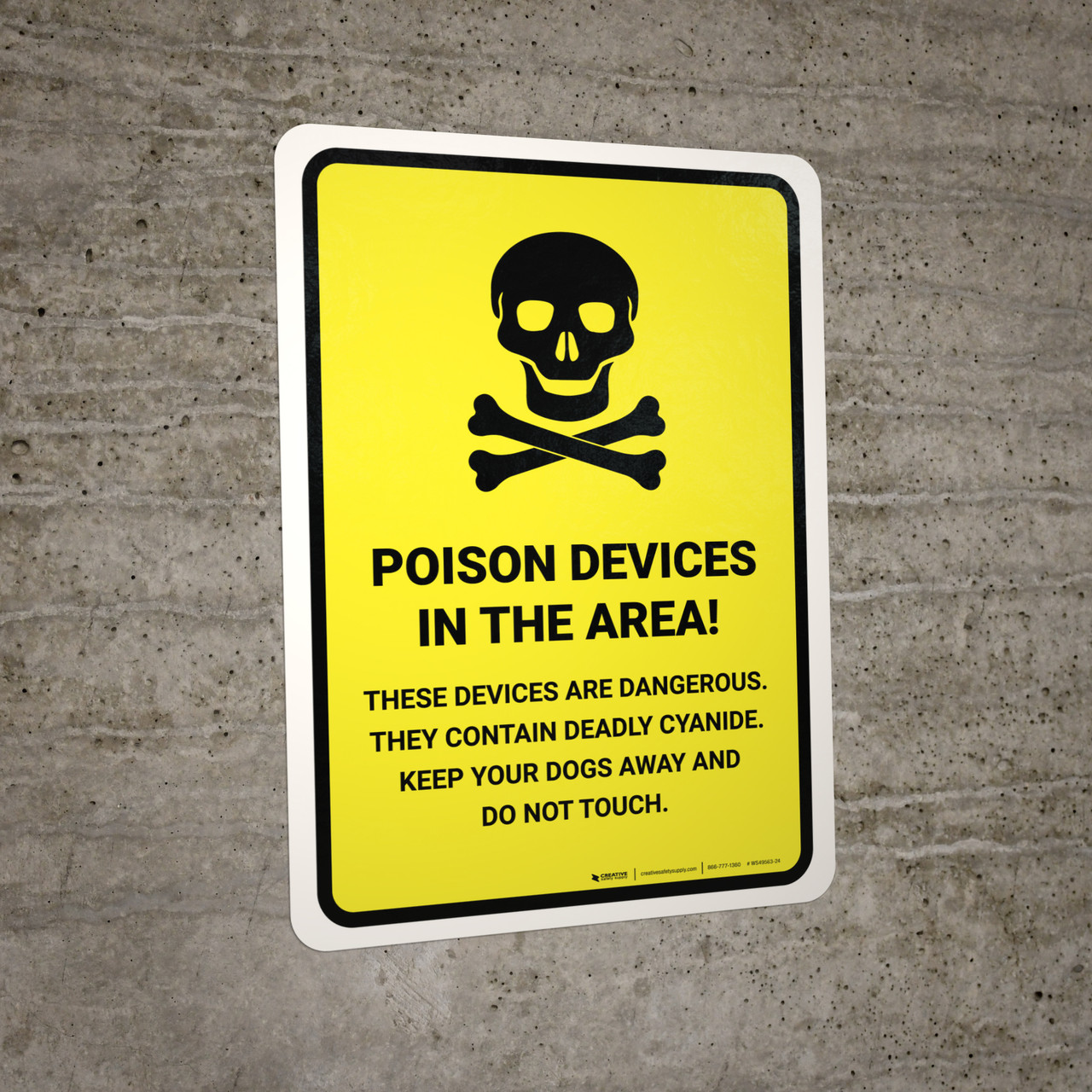 Poison Devices In The Area with Icon Portrait - Wall Sign