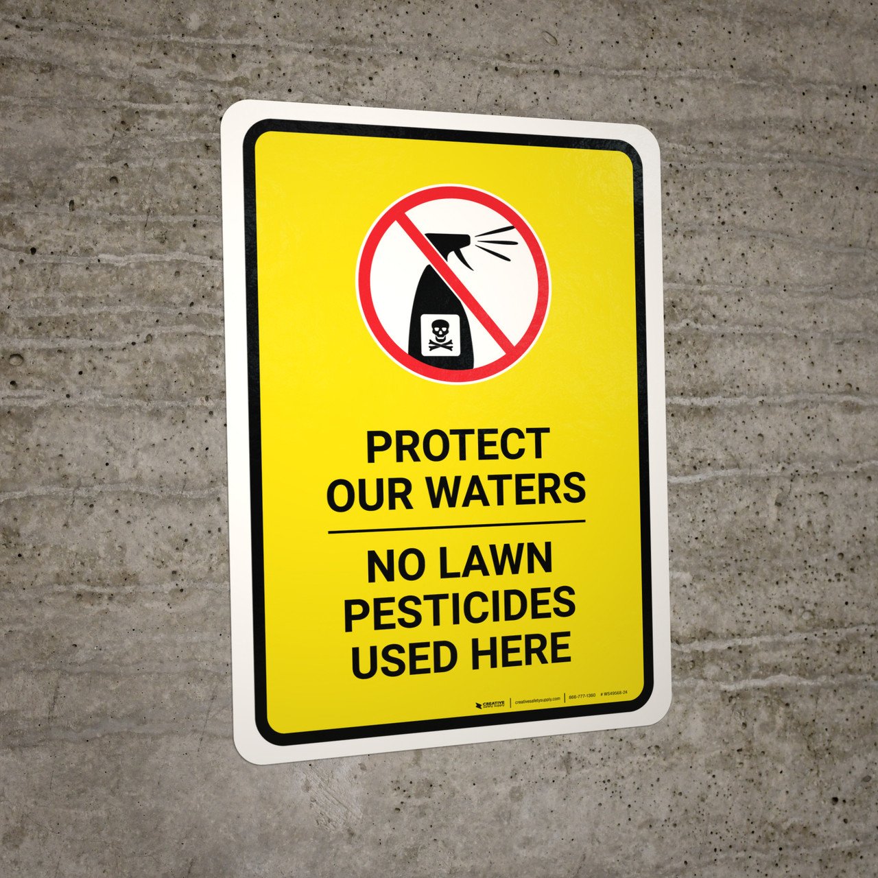 Protect Our Waters - No Lawn Pesticides Here with Icon Portrait - Wall ...